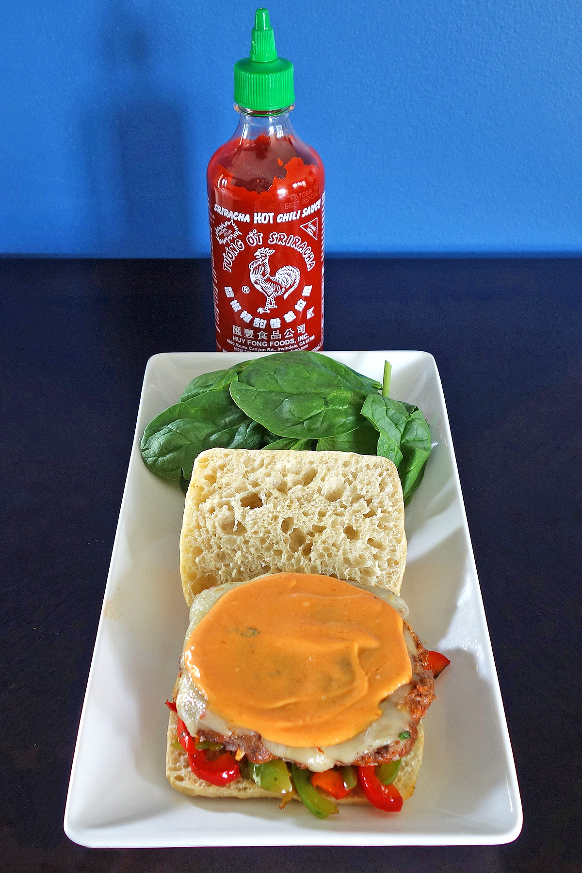 The Rooster Sriracha Burger - Amazing Spicy Burger